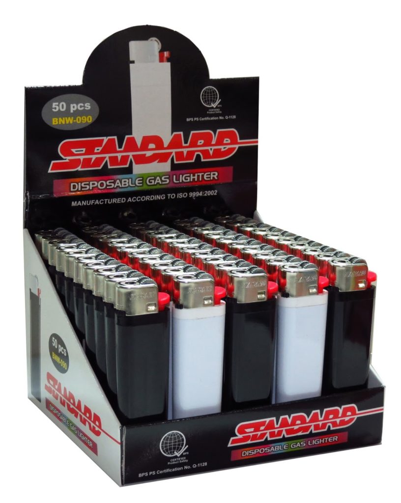 Standard Disposable Gas Lighter, Box of 50 | Black & White | Gilbert ...