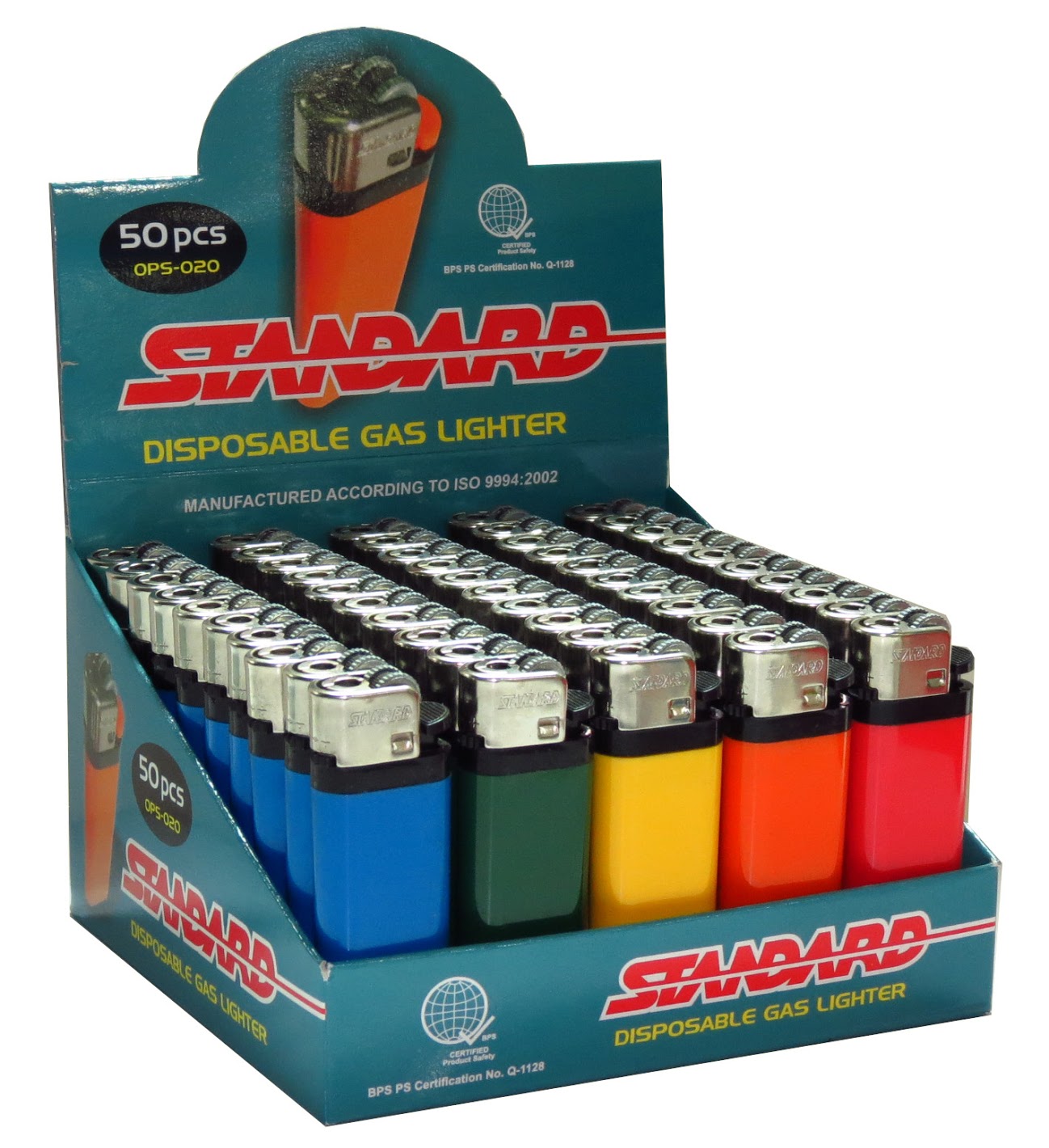 Standard Disposable Gas Lighter, Box of 50 | Solid Color (mini ...