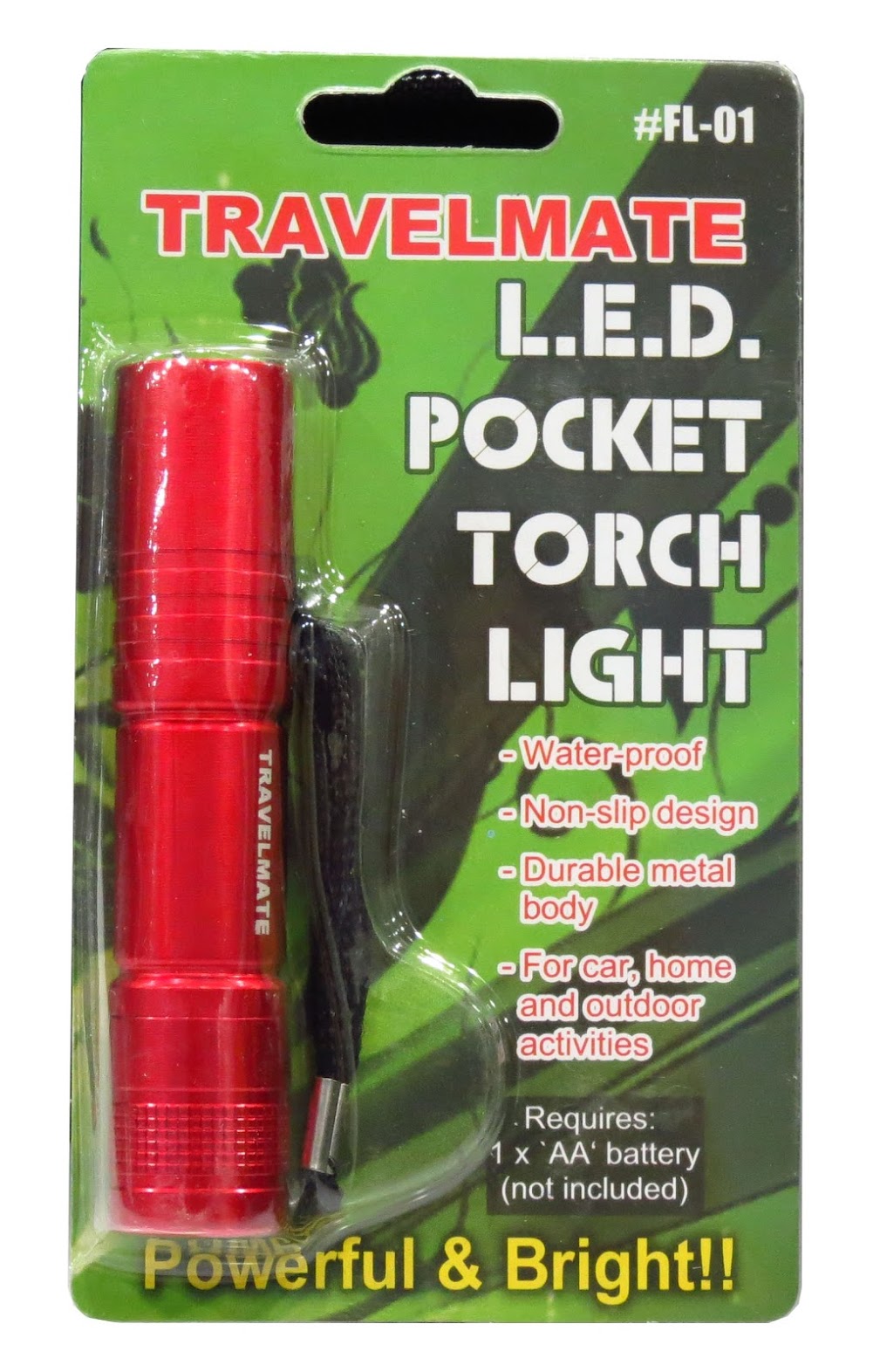 Travelmate L.E.D. Pocket Torchlight | Red | Gilbert Emerson